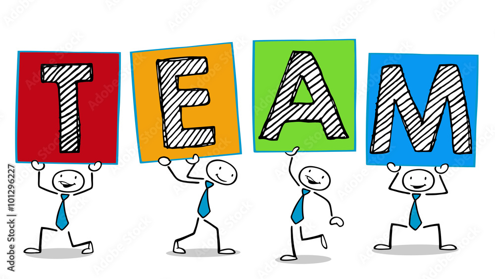 Cartoon Geschäftsleute als Team Stock Illustration | Adobe Stock