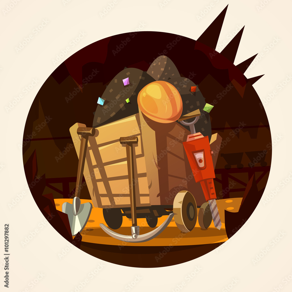 Mining cartoon illustration Stock Vector | Adobe Stock