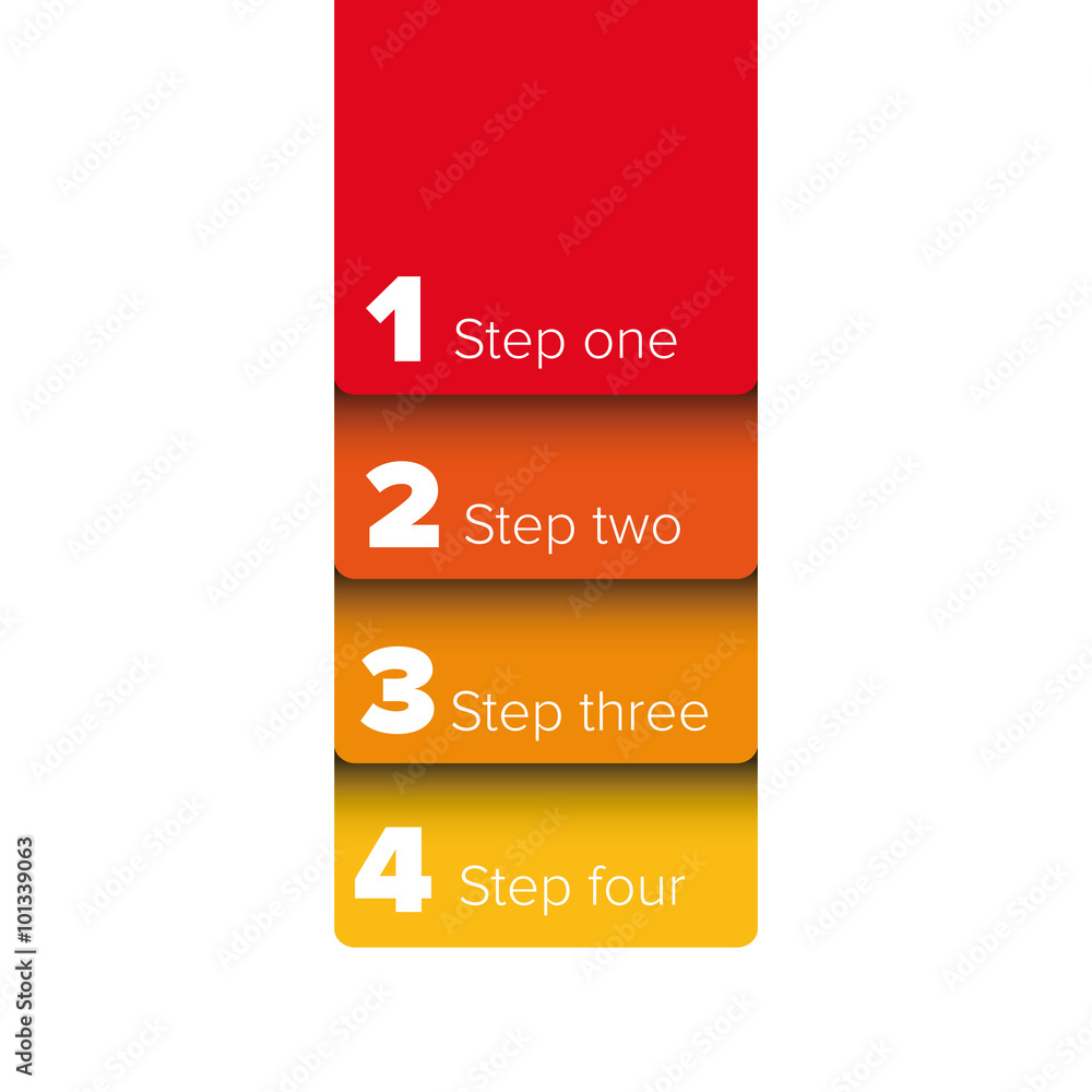 One two three four steps progress bar label Stock Vector | Adobe Stock