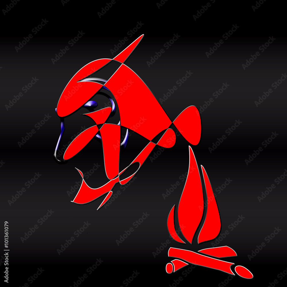 fuoco//immagine realizzata con il computer che rappresenta un fuoco ...