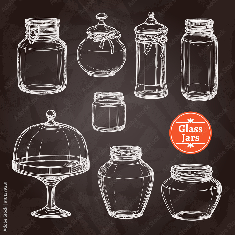 Big Jar Set Stock Illustration | Adobe Stock