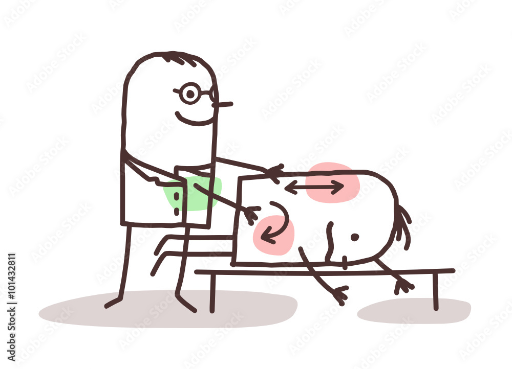 cartoon physiotherapist with patient Stock Vector | Adobe Stock
