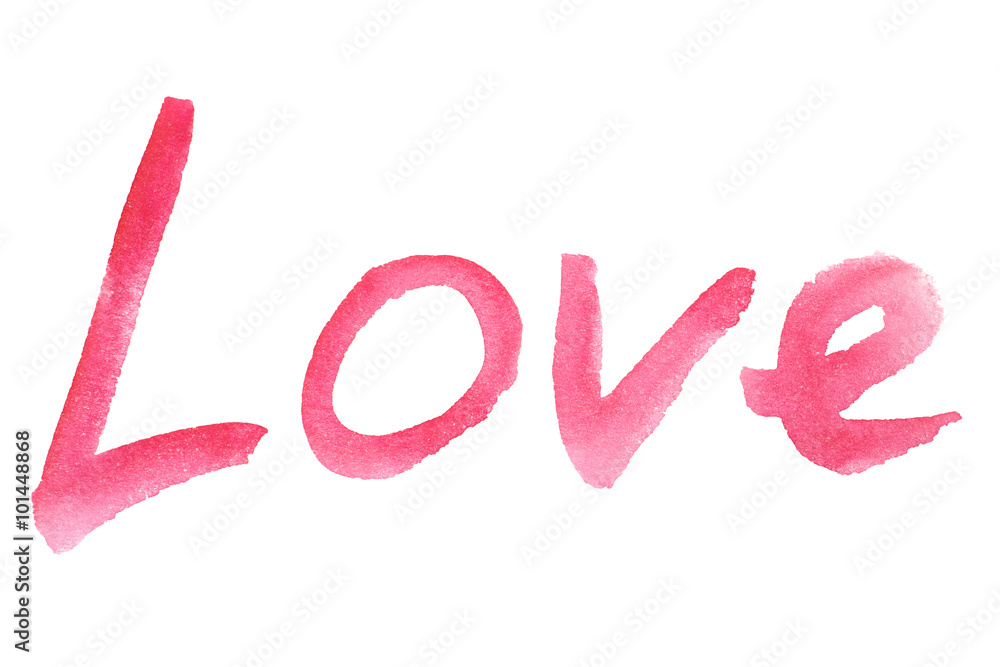 Handwritten Love. Valentines Day Card Calligraphy. Hand Painted script ...