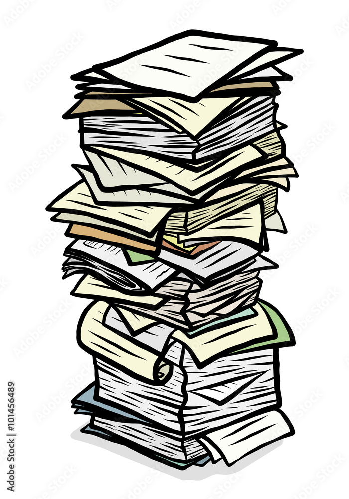 stack of used papers / cartoon vector and illustration, hand drawn ... stack of used papers / cartoon vector and illustration, hand drawn ...