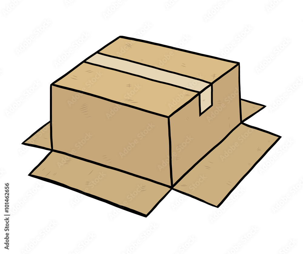 brown box / cartoon vector and illustration, hand drawn style, isolated ...