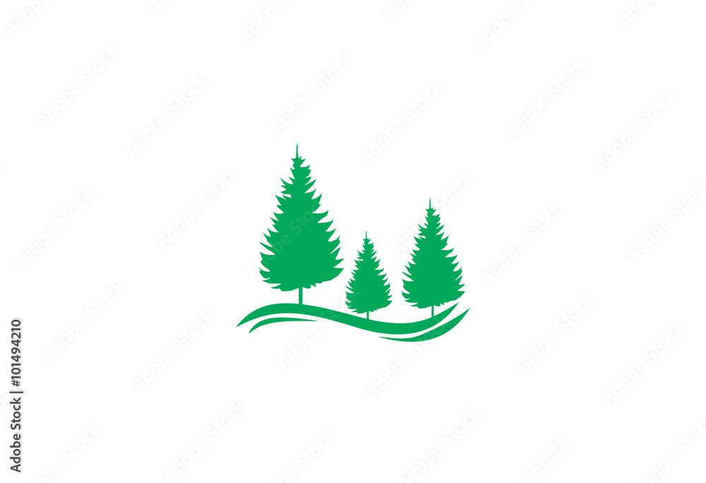 Green Pine Icon Inspiration logo Stock Vector | Adobe Stock