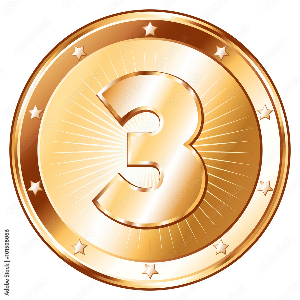 Round / circle shaped metal badge / seal of approval in bronze look and ...