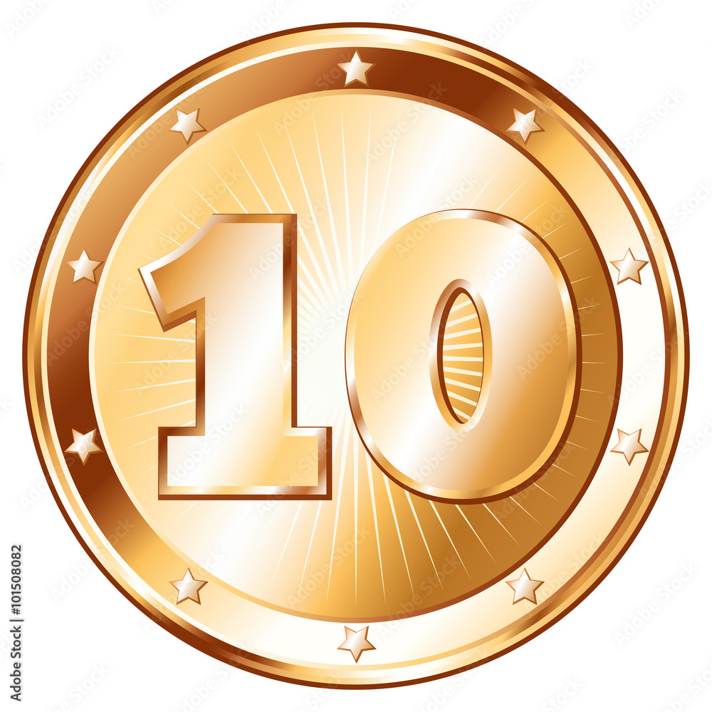 Round / circle shaped metal badge / seal of approval in bronze look and ...