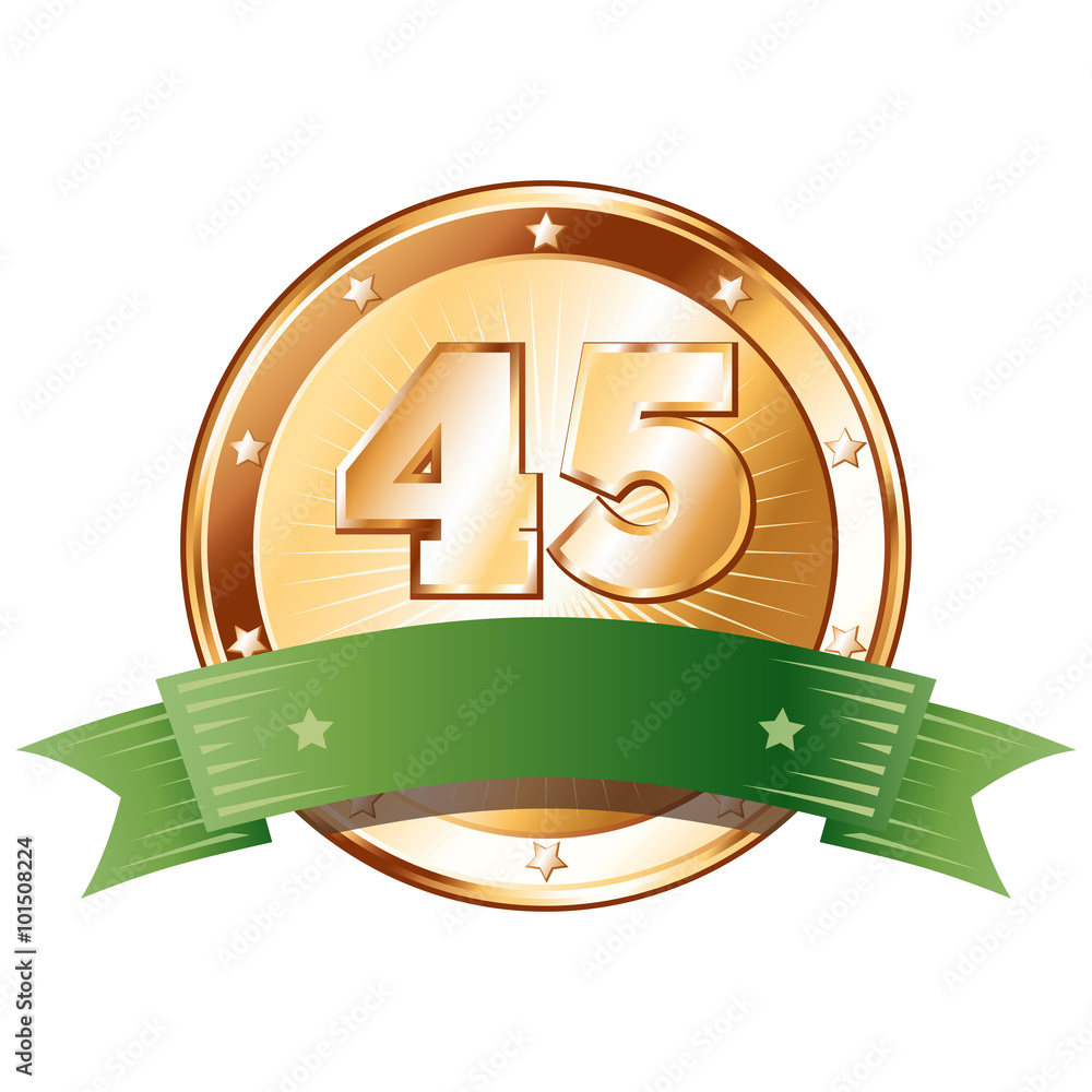 Round / circle shaped metal badge / seal of approval in bronze look ...