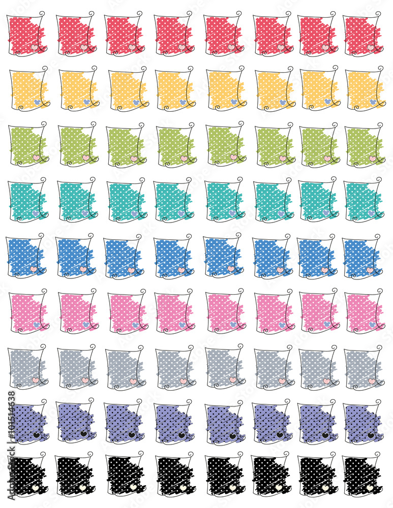 Pretty cute printable stickers abstract shapes with polka dots and ...