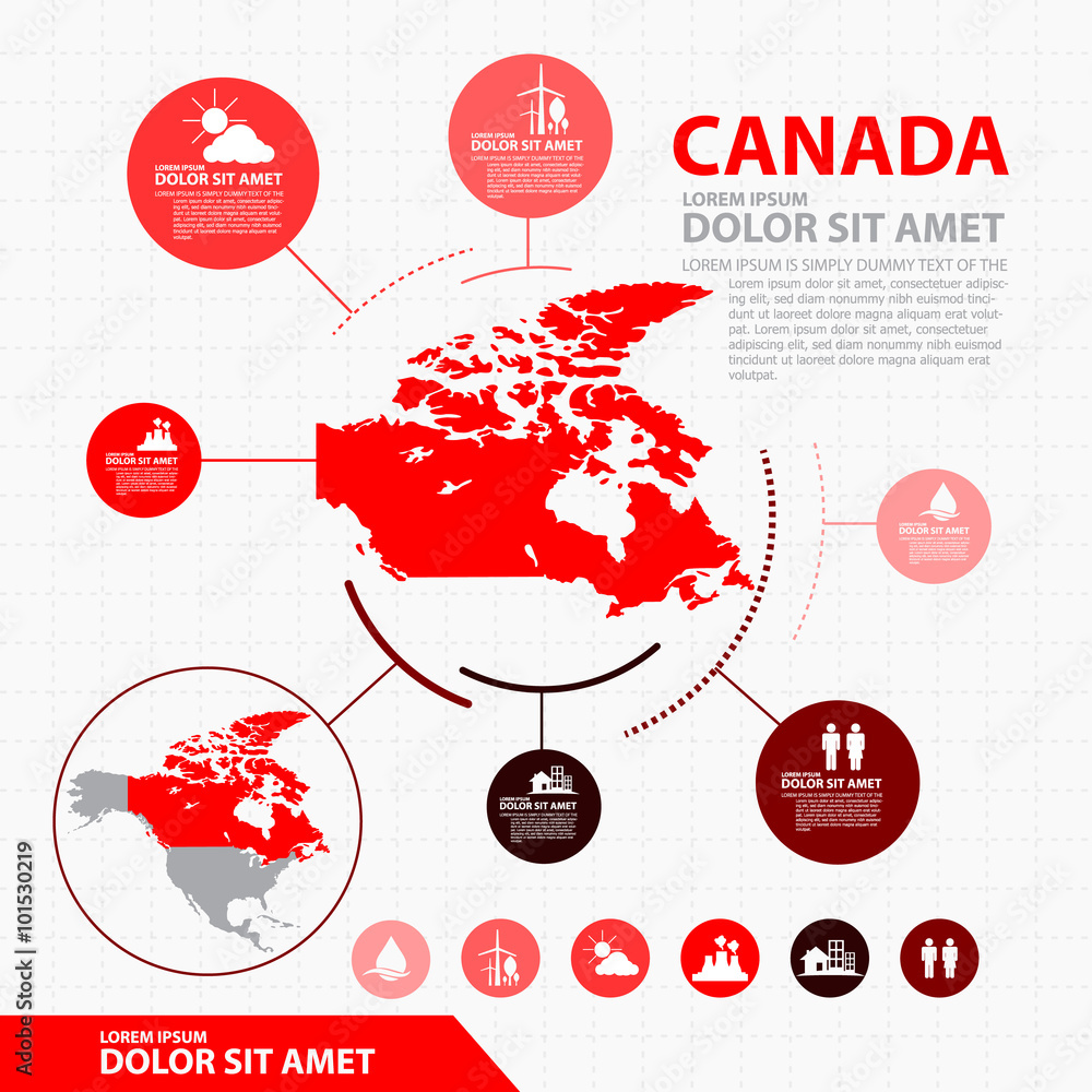canada map infographic Stock Vector | Adobe Stock