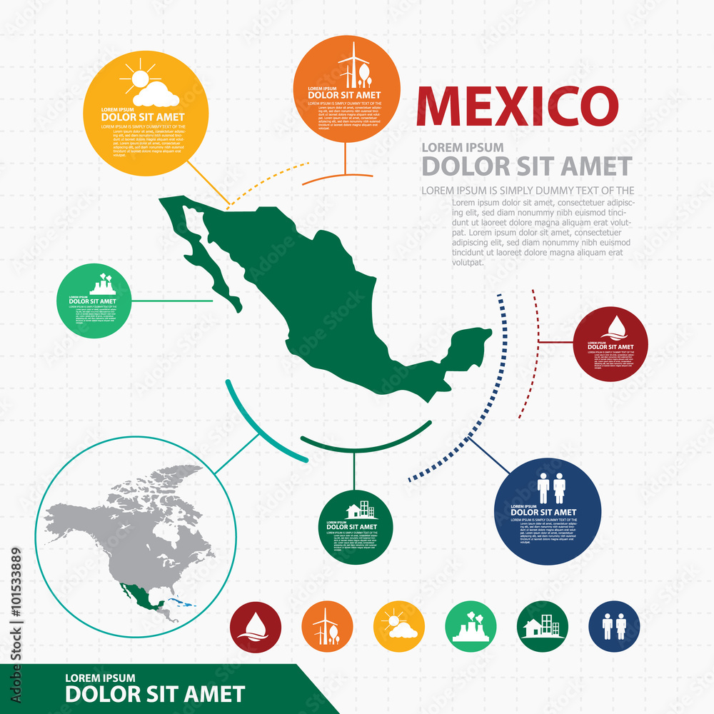 mexico map infographic Stock Vector | Adobe Stock