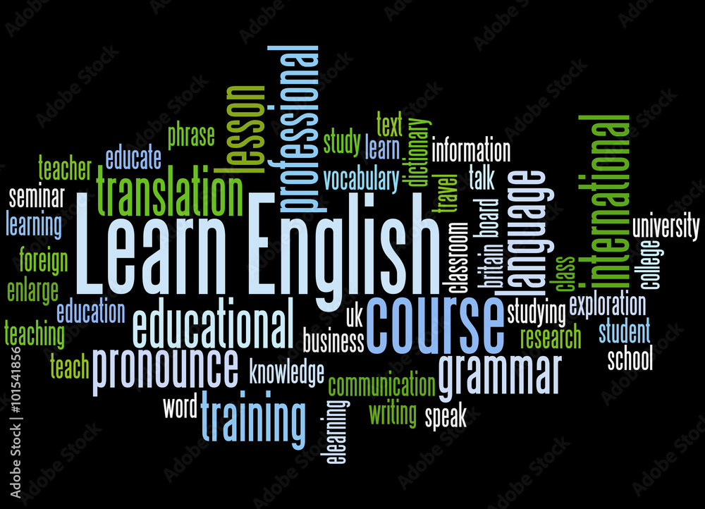 Learn English, word cloud concept 6 Stock Illustration | Adobe Stock