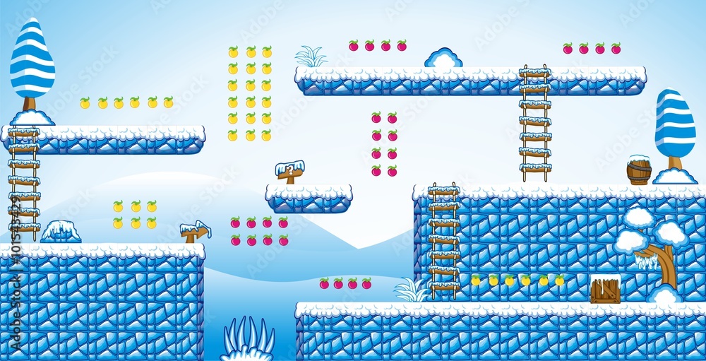 Vetor do Stock: Tile set Platform for Game - A set of layered vector ...