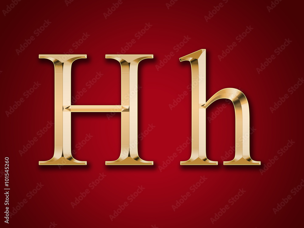 Gold letter "H" on a red background Stock Illustration | Adobe Stock