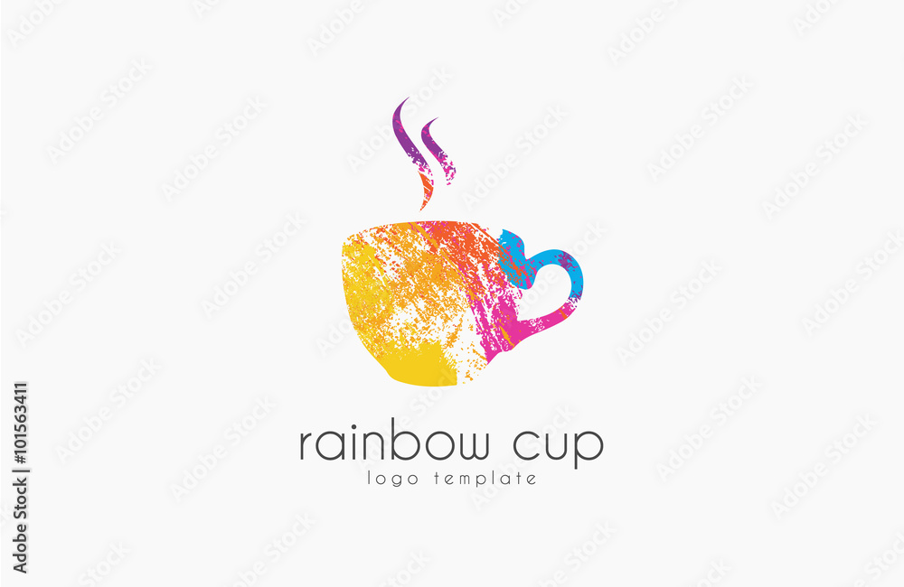 Cup logo. Creative logo. Rainbow cup logo. Company logo Stock Vector ...