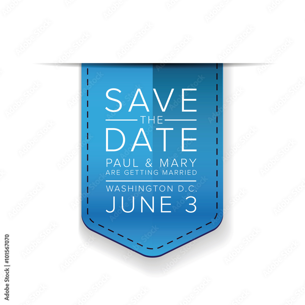 Save the date ribbon Stock Vector | Adobe Stock
