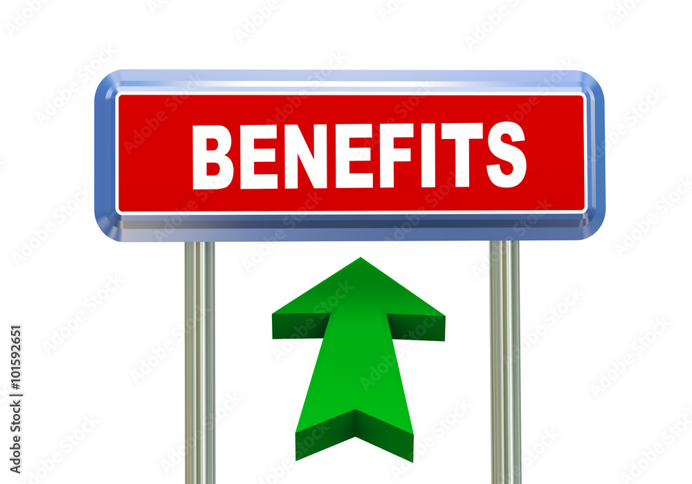 3d arrow road sign - benefits Stock Illustration | Adobe Stock