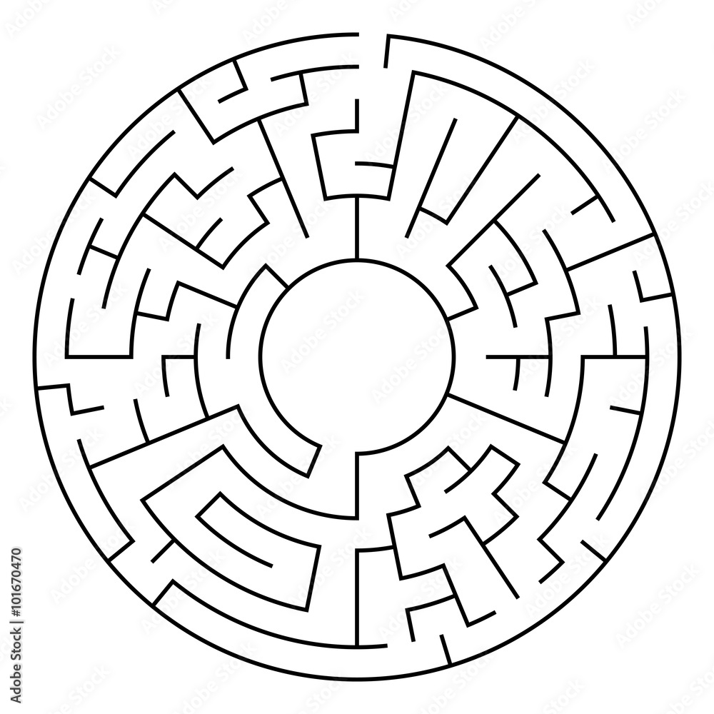 Circle Maze Vector Stock Vector | Adobe Stock