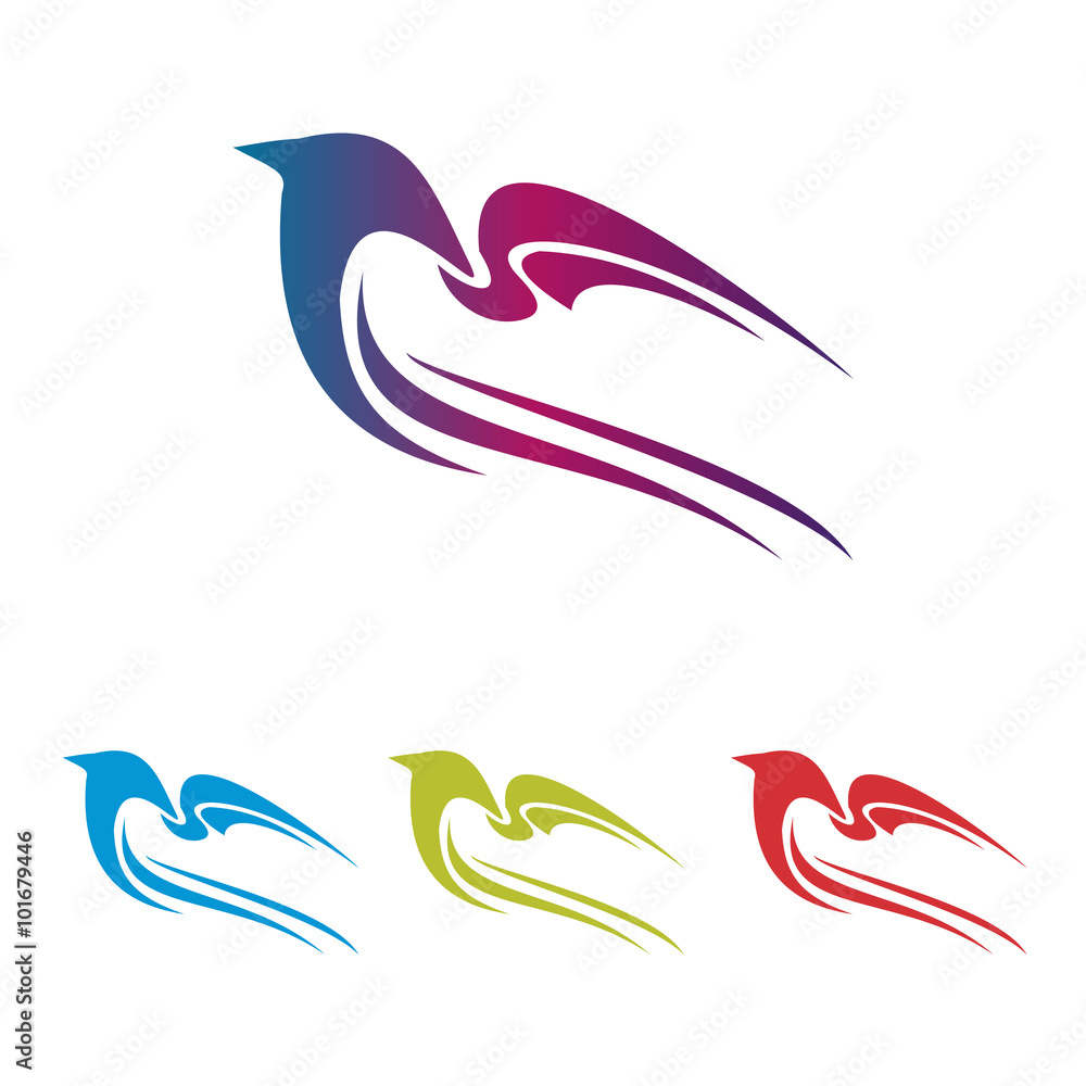 Abstract Beautiful Bird Logo Illustration Stock Vector | Adobe Stock