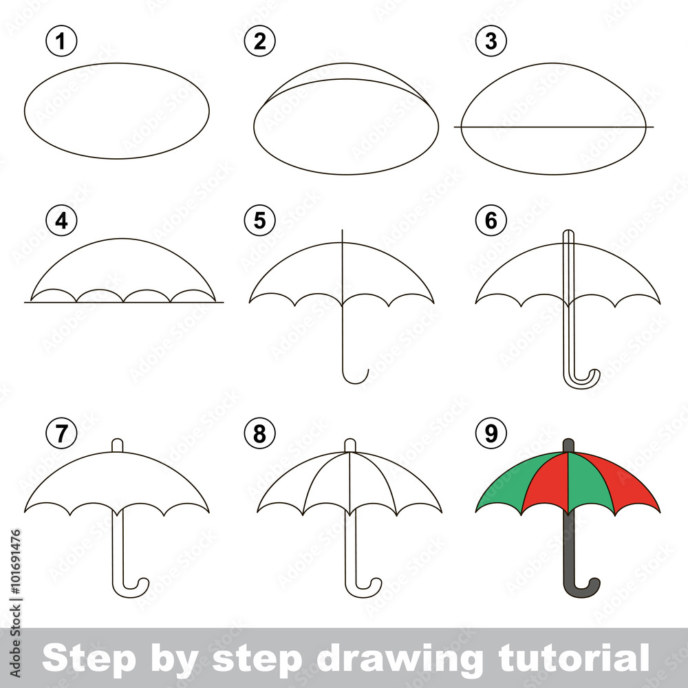 How to draw a Umbrella Stock Vector | Adobe Stock