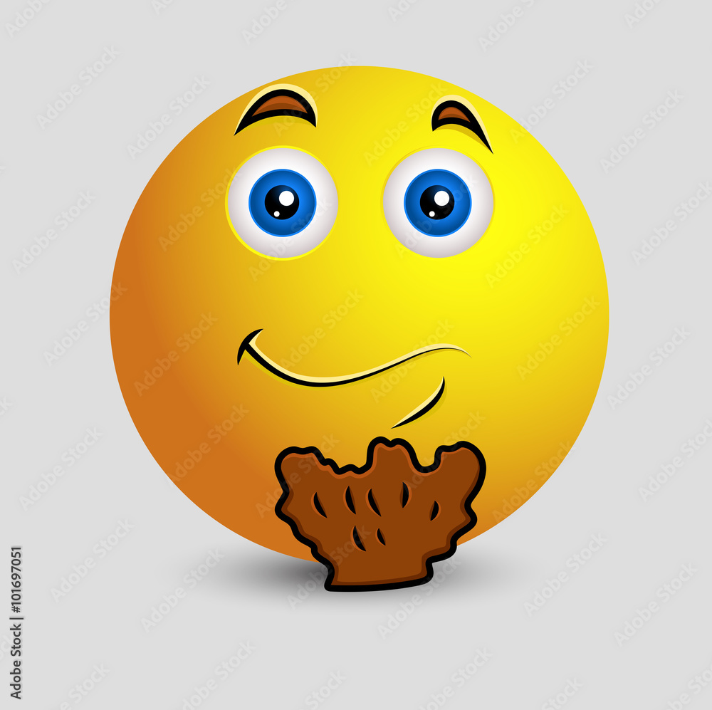 Cartoon Smiley with Beard Stock Vector | Adobe Stock