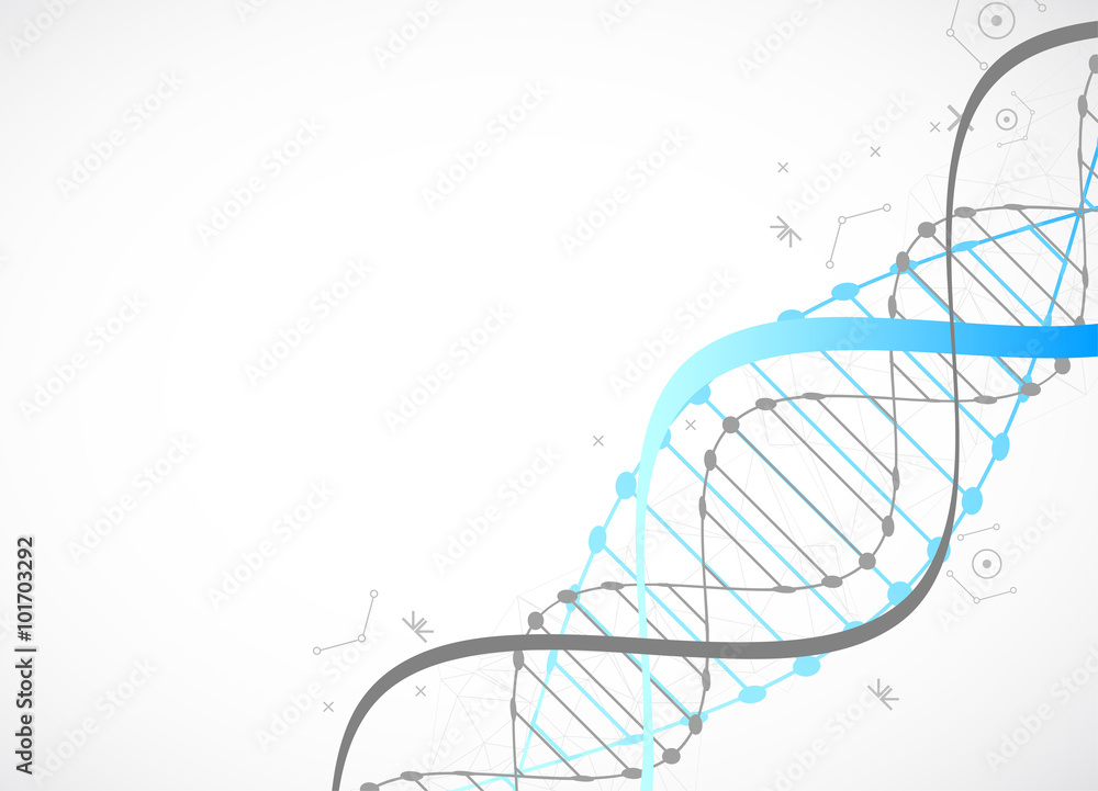 Science template, blue wallpaper or banner with a DNA molecules. Stock ...