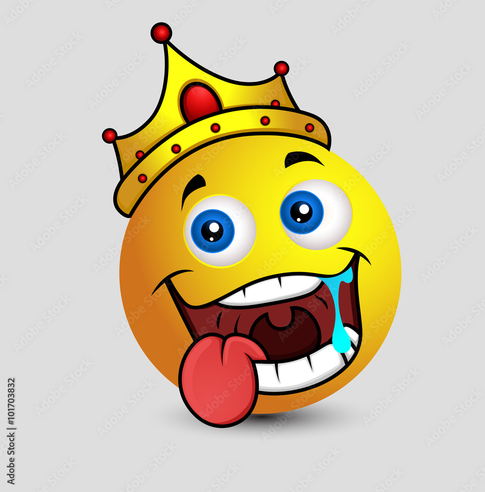 Drooling King Emoji Smiley Emoticon Stock Vector | Adobe Stock