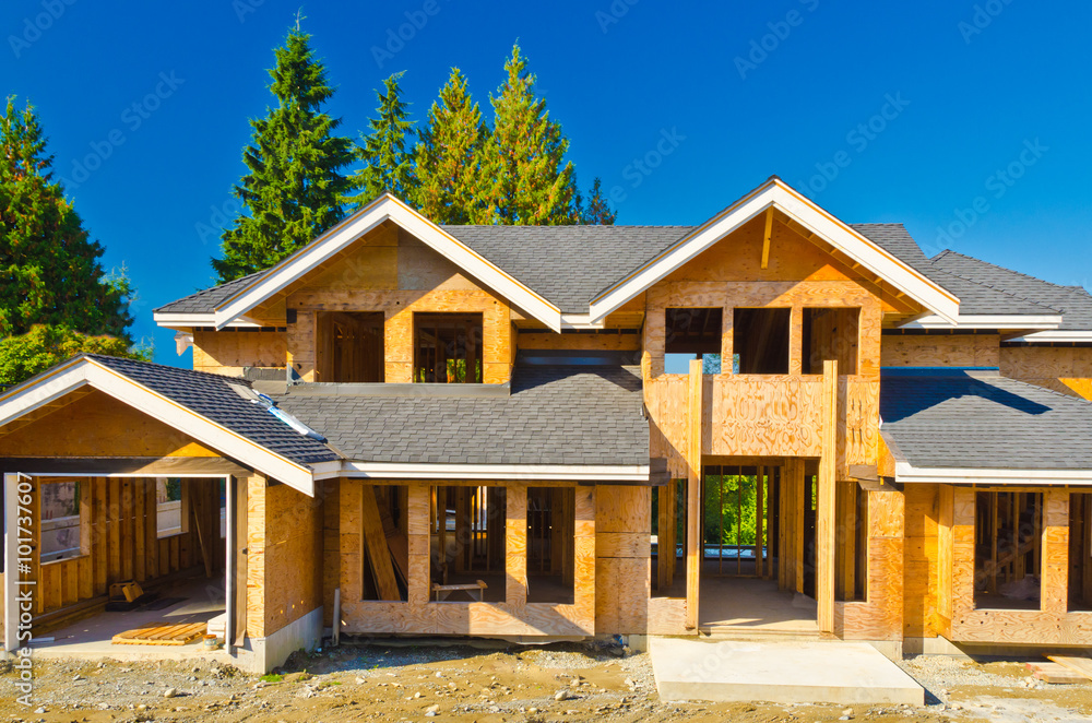A new home under construction in Vancouver, Canada. Stock Photo | Adobe ...