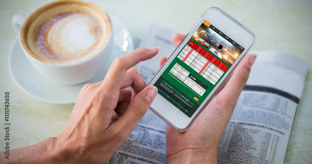 Composite image of gambling app screen Stock Photo | Adobe Stock