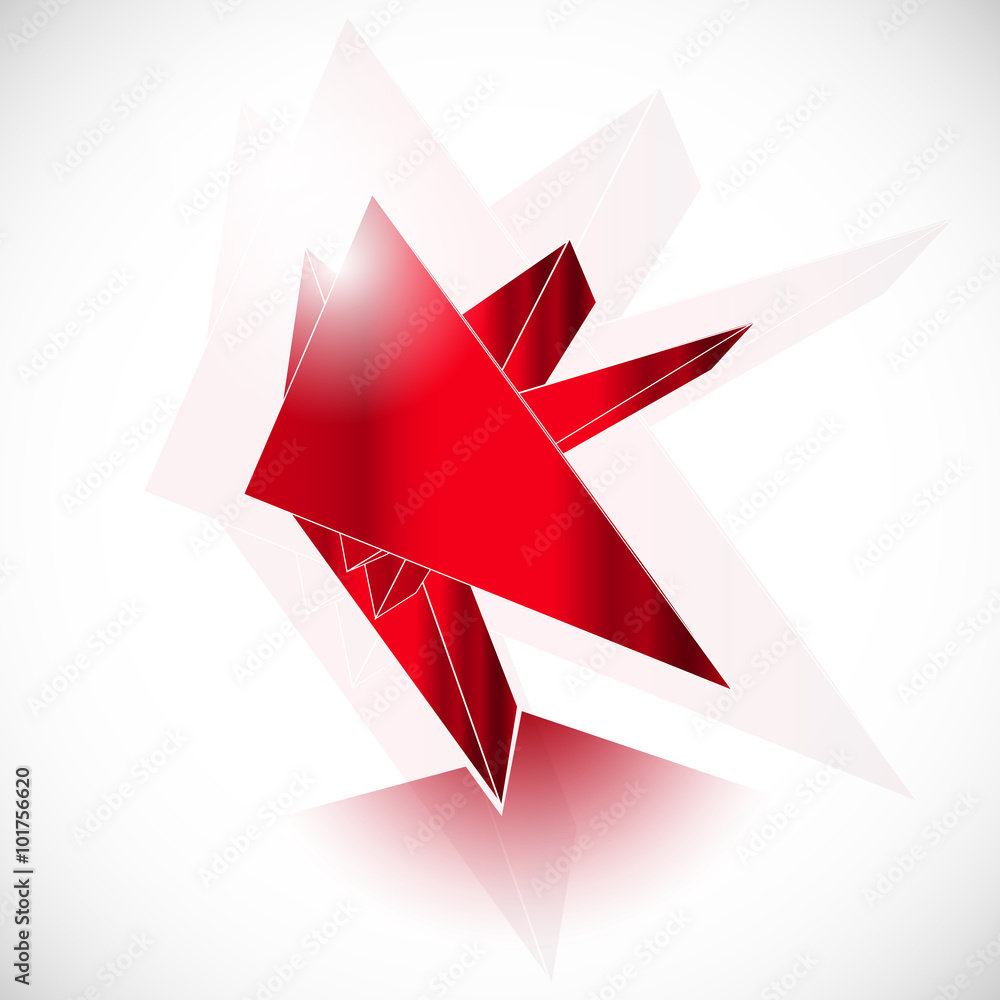 Red gem ruby shard crystal icon logo geometric art vector Stock Vector ...