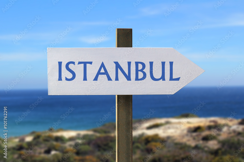 Istanbul sign with seashore in the background Stock Photo | Adobe Stock