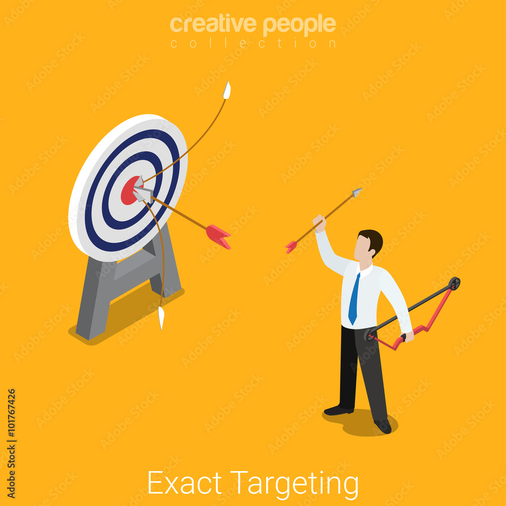 Exact targeting marketing business flat 3d vector isometric Stock ...