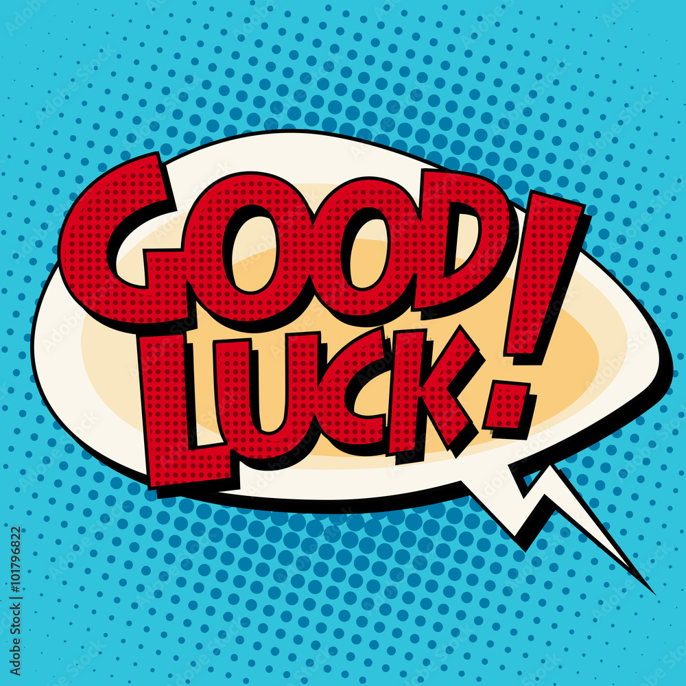 Good luck comic strip text Stock Vector | Adobe Stock