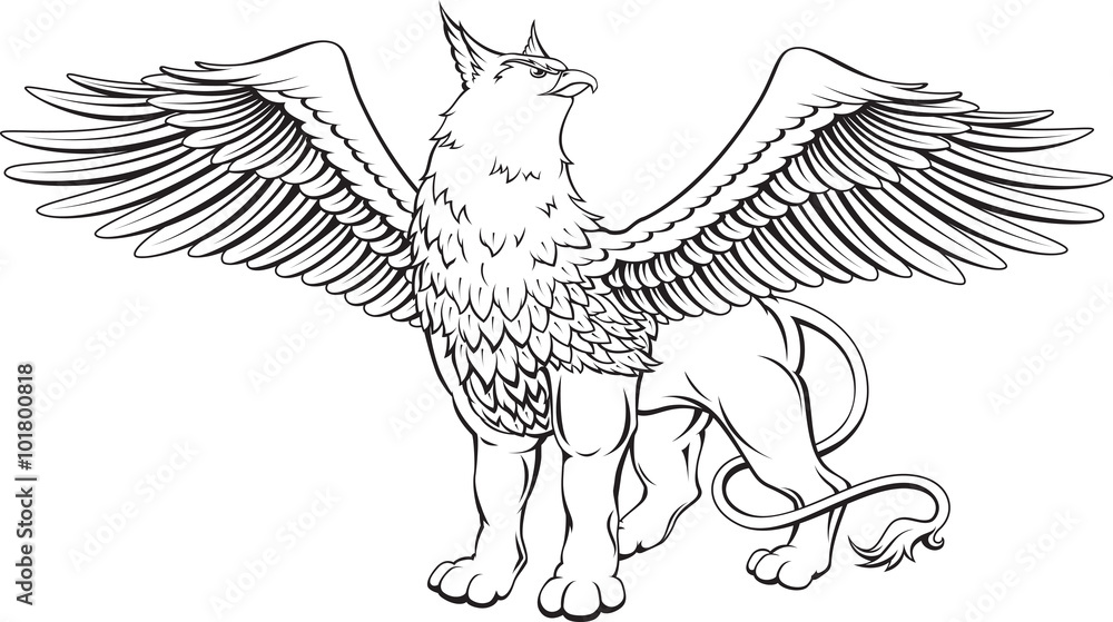 Griffin - a mythical creature with the head, claws and wings of Stock ...