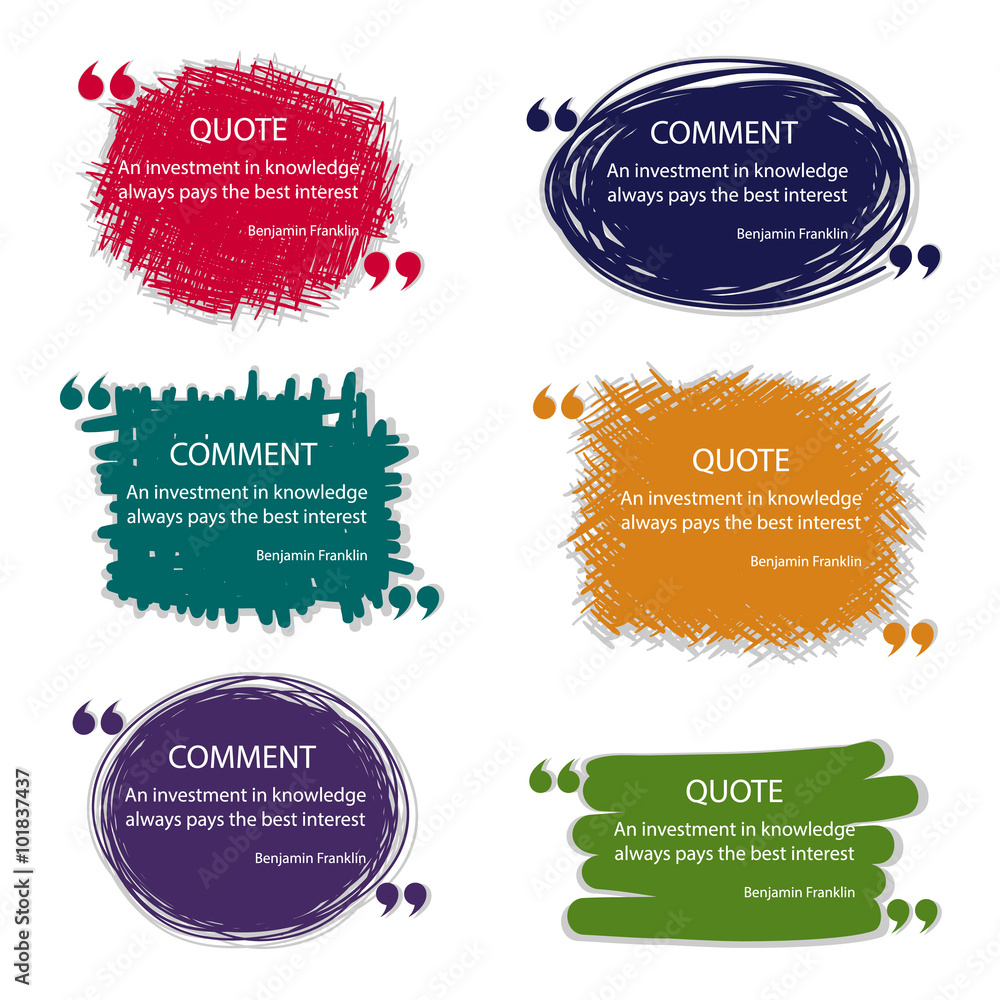 Vector quote blank template. Artistic quote bubble. Empty template ...