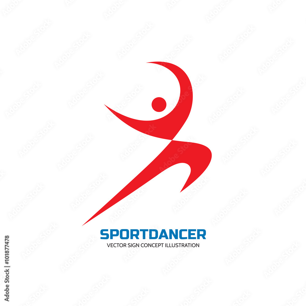 Sport dance - vector logo concept illustration. Human character logo ...