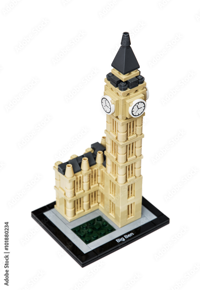 Big Ben in London built from lego on the white background Stock Photo ...