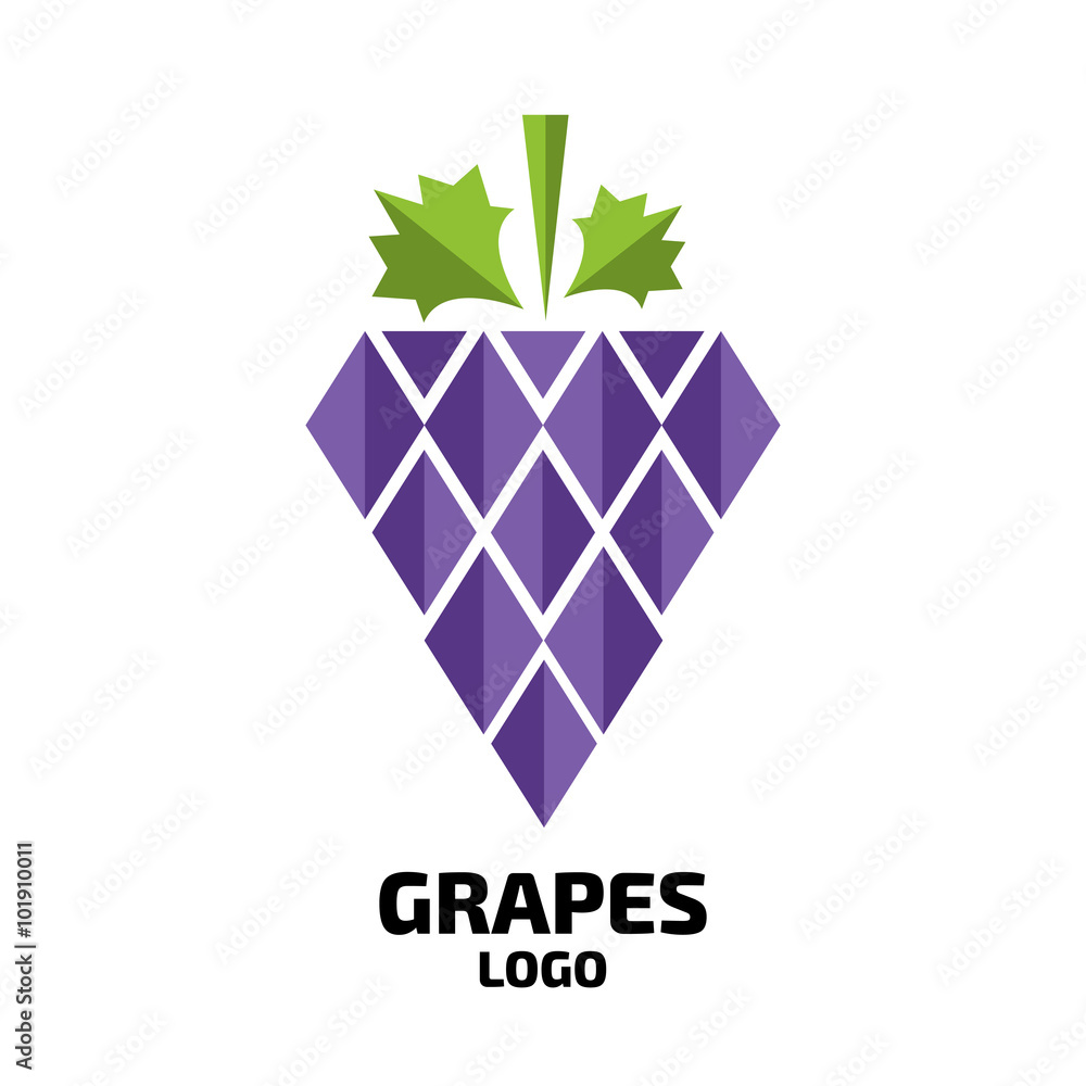 Grapes vector logo. Wine, vine logo. Grapes logo Stock Vector | Adobe Stock