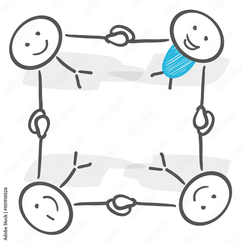 Stickman circle teamwork Stock Vector | Adobe Stock