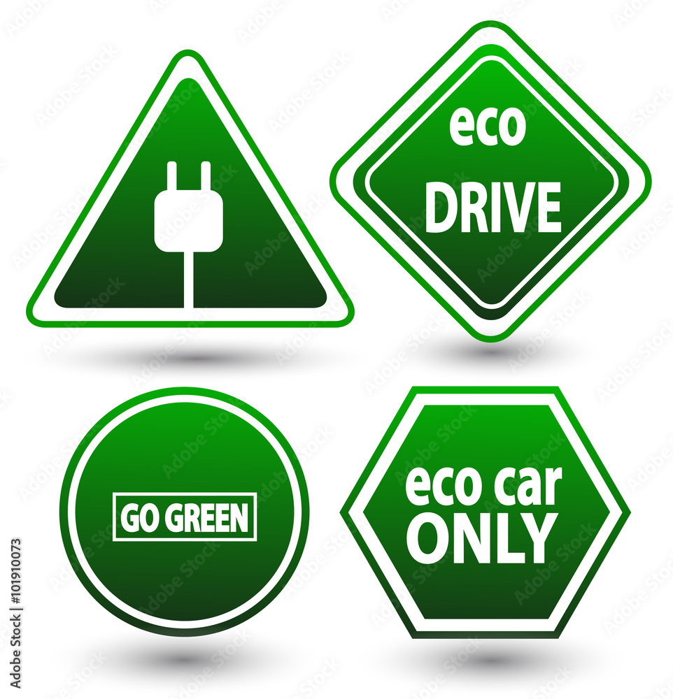 Road signs eco drive Stock Vector | Adobe Stock