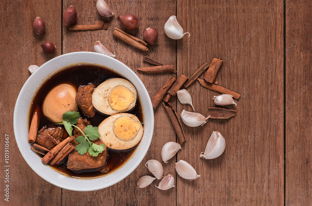 Thailand cuisine called "Pa-lo" , hard-boiled egg and pork stew Stock ...