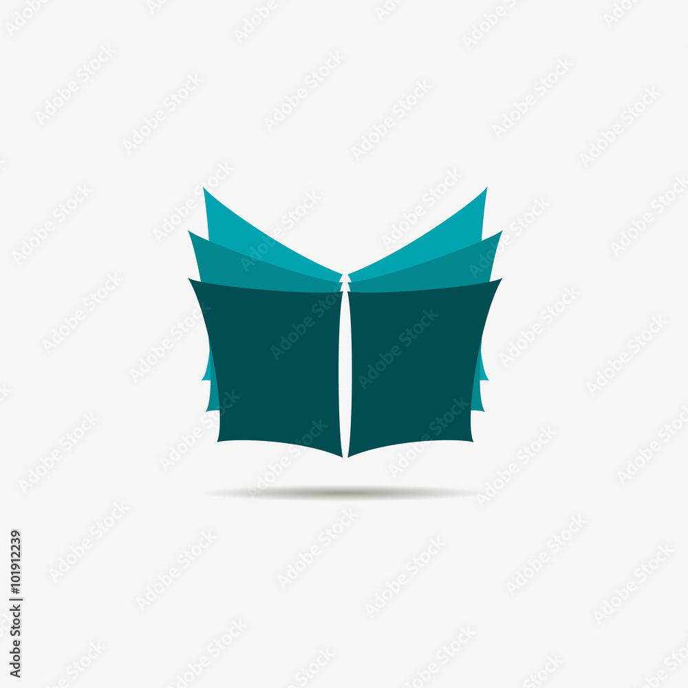 book icon logo for company Stock Vector | Adobe Stock