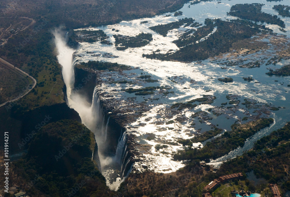 The Victoria falls is the largest curtain of water in the world. The ...
