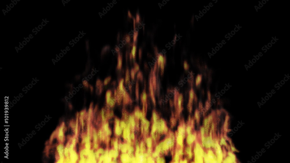 Animated realistic fire on black background. Mask included. Stock Video ...