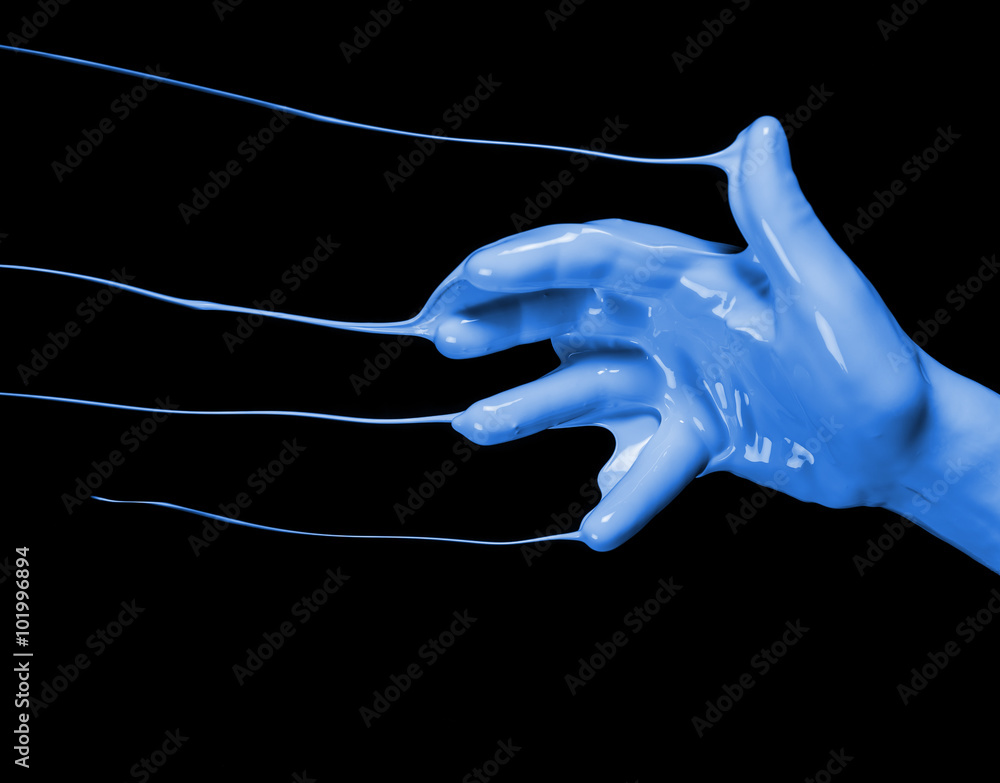 Hand. Human hands dipped in color paint, creative concept. Stock Photo ...