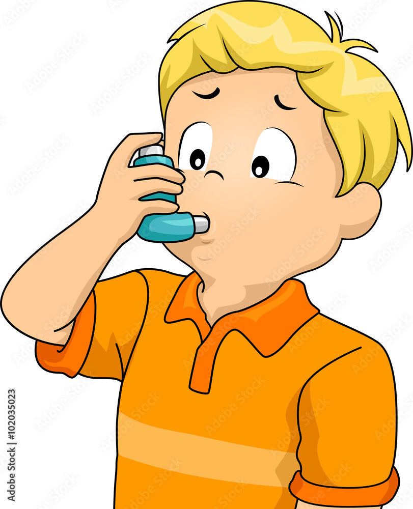 Kid Boy Inhaler Stock Vector | Adobe Stock