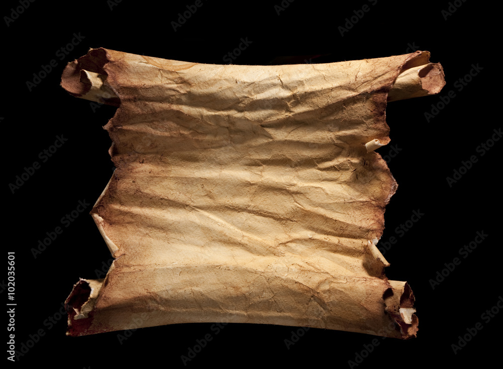 Old Torn Paper Scroll Isolated on a White Background Stock Photo ...
