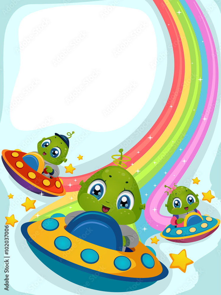 Aliens Rainbow Stock Vector | Adobe Stock