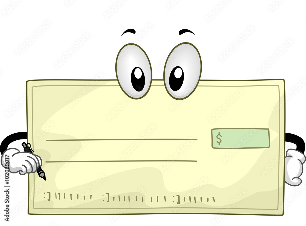 Mascot Blank Check Stock Vector | Adobe Stock